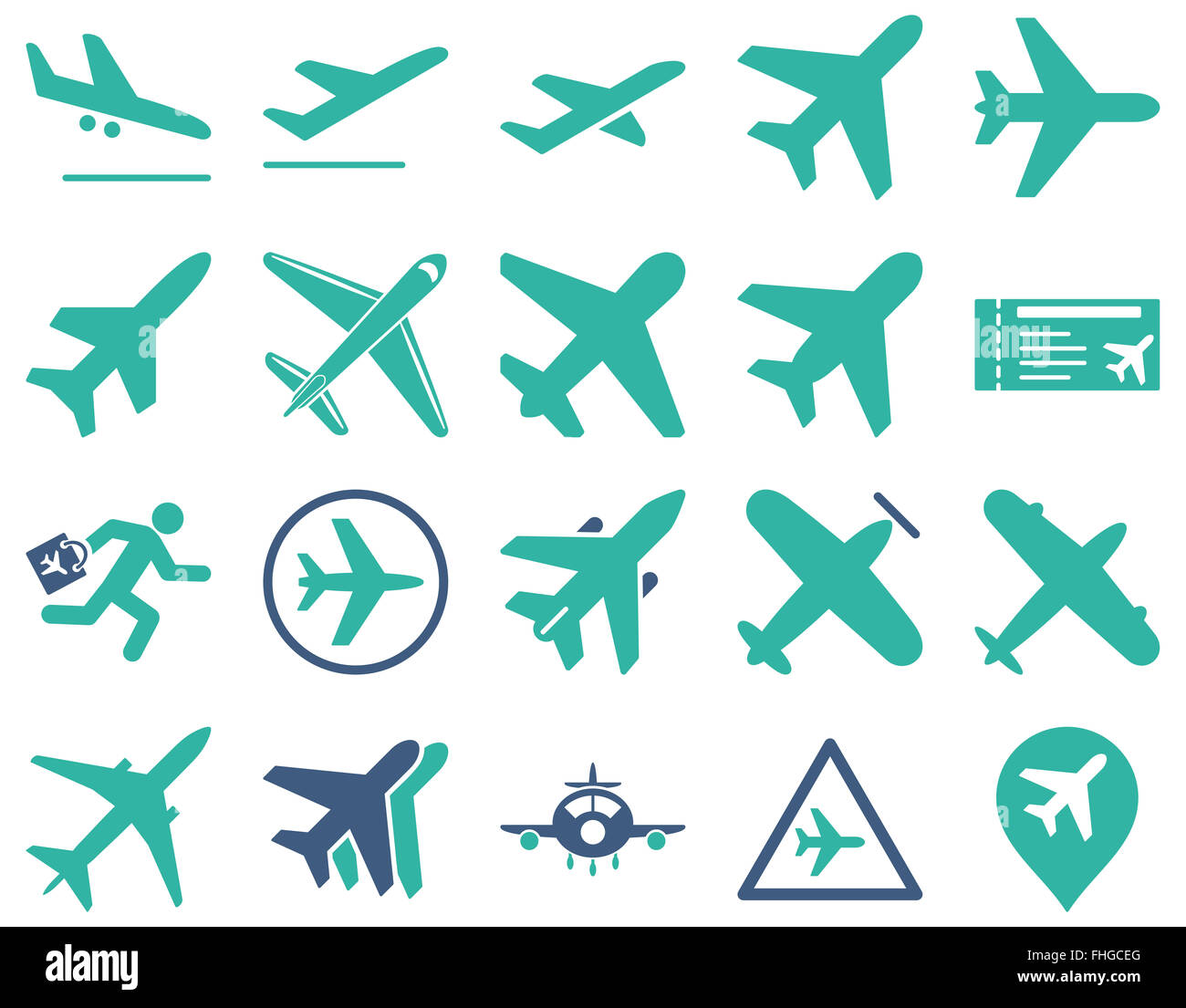 Aviation Icon Set Stock Photo - Alamy