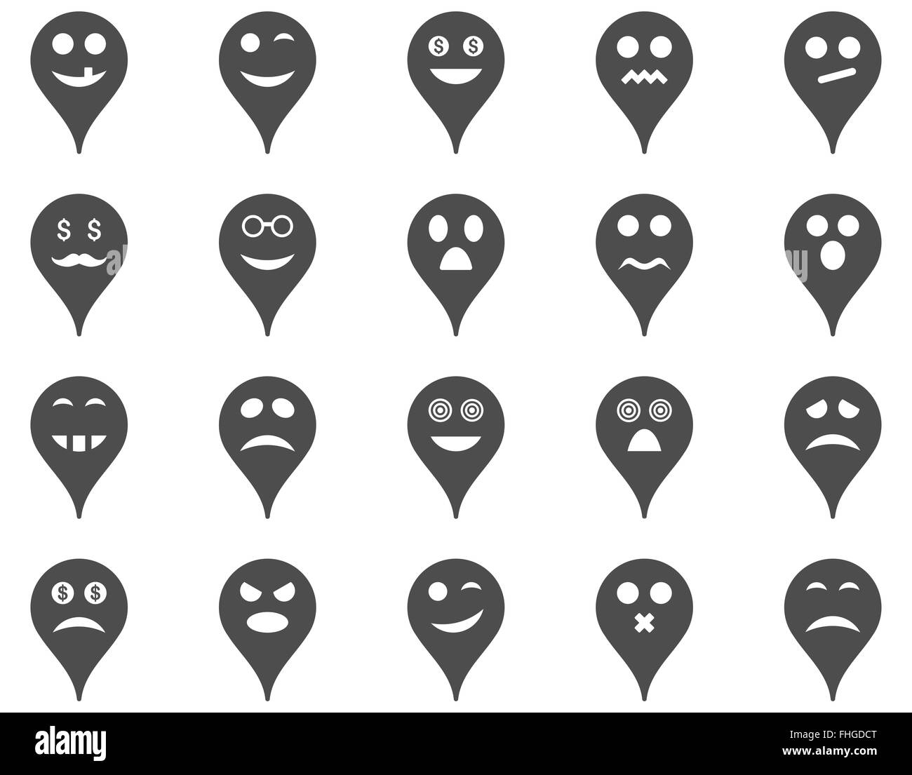 Emotion map marker icons Stock Photo - Alamy