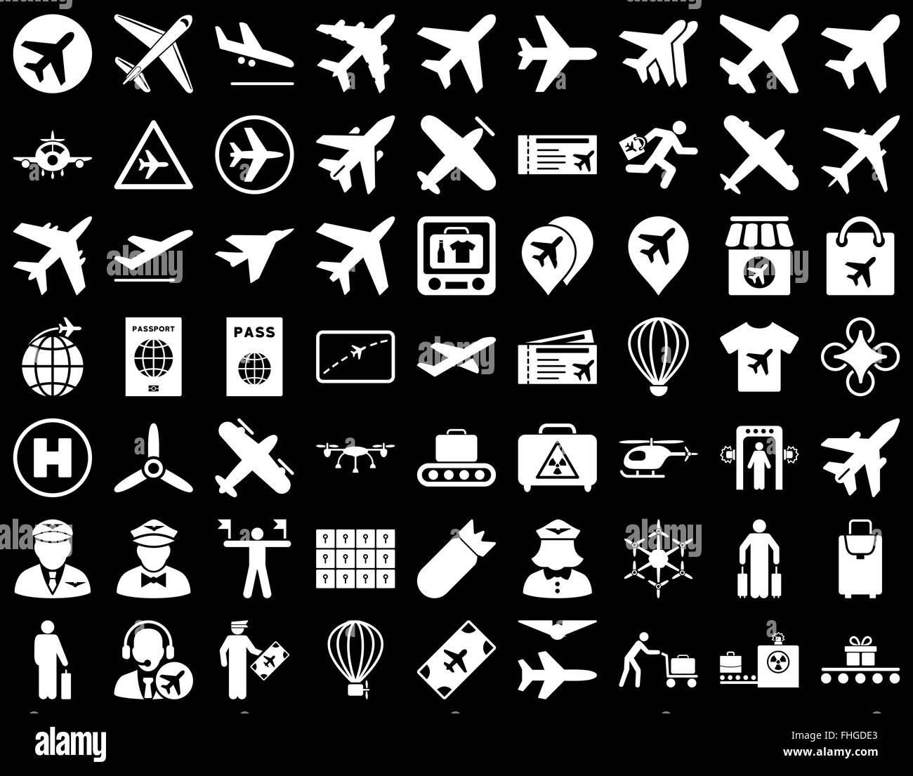 Aviation Icon Set Stock Photo - Alamy