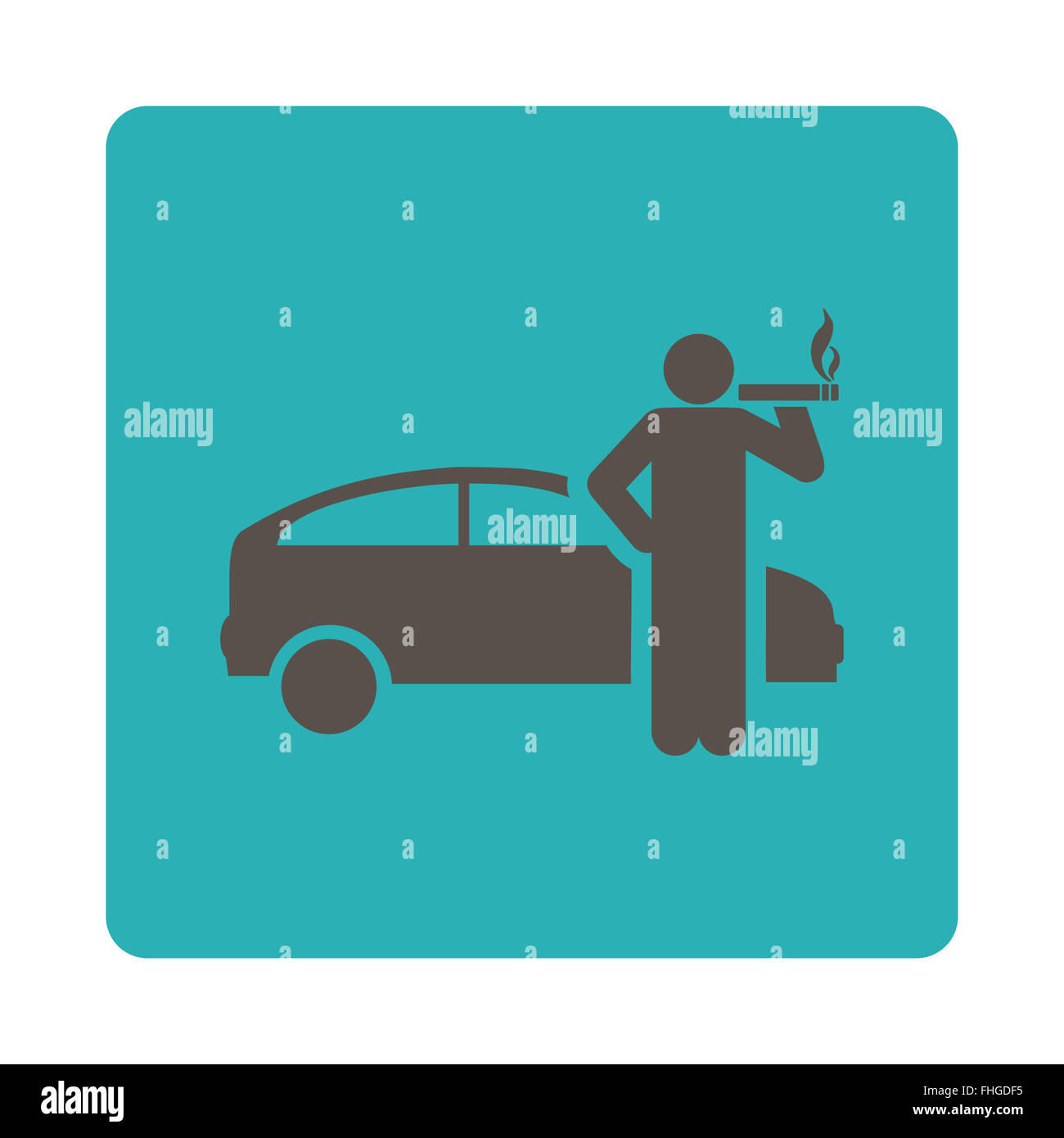 Smoking taxi driver icon Stock Photo - Alamy