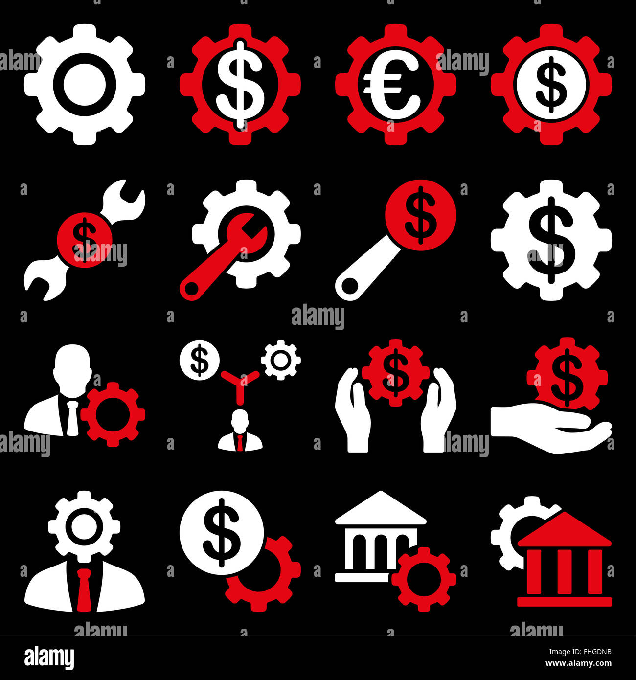 Financial tools and options icon set Stock Photo - Alamy