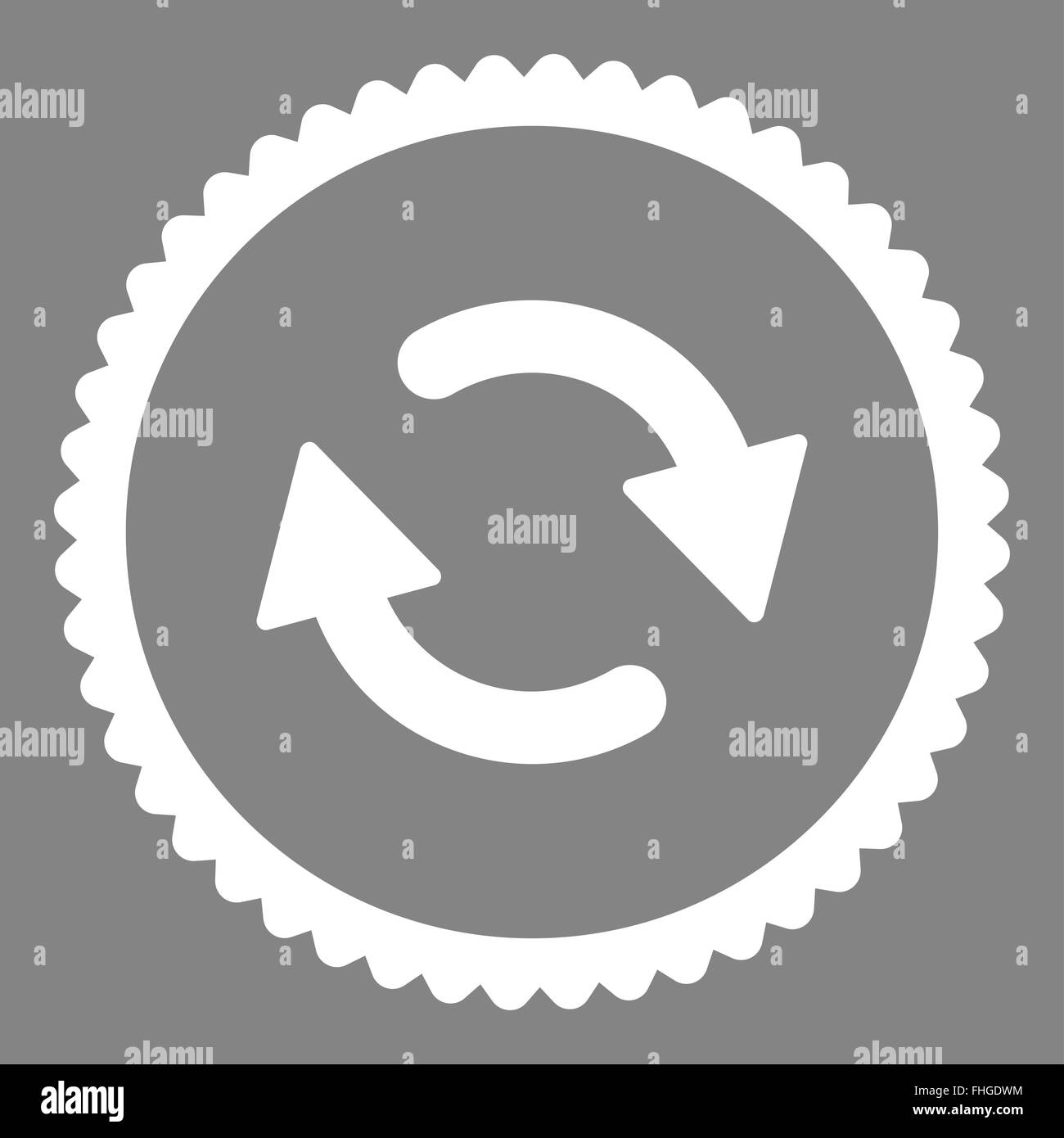 Refresh flat white color round stamp icon Stock Photo - Alamy