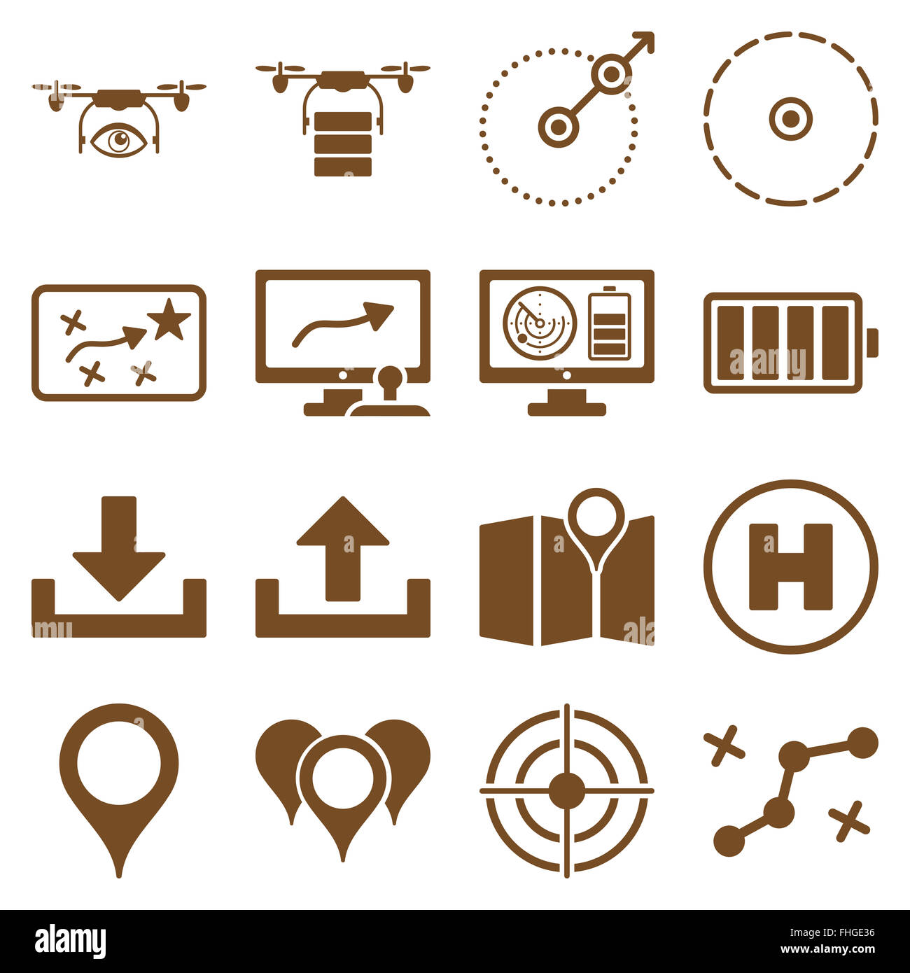 Drone control icon set Stock Photo - Alamy