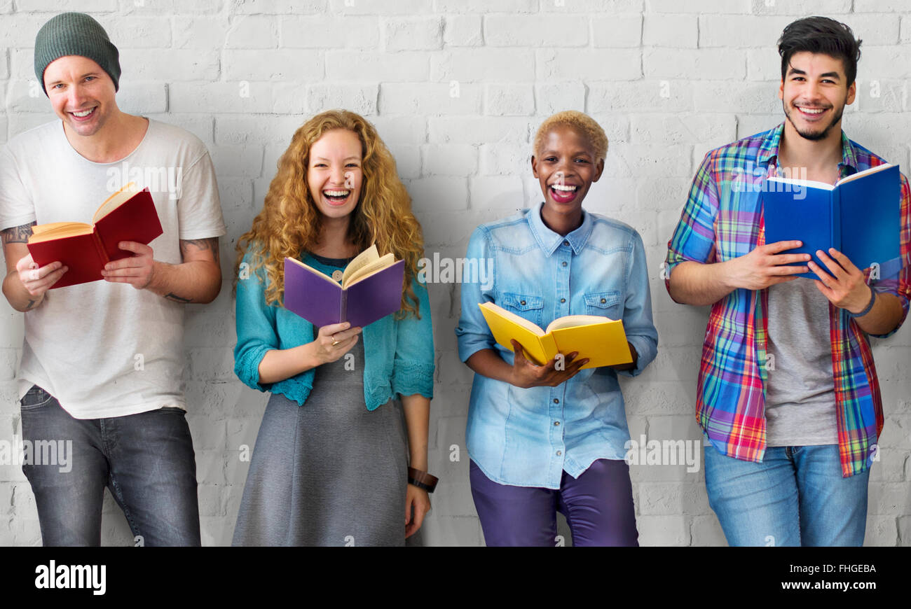 Students Youth Adult Reading Education Knowledge Concept Stock Photo ...