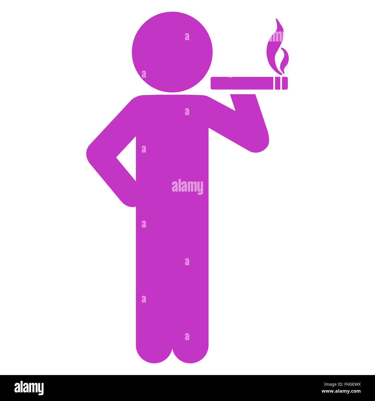 Smoking Character Icon Stock Photo - Alamy