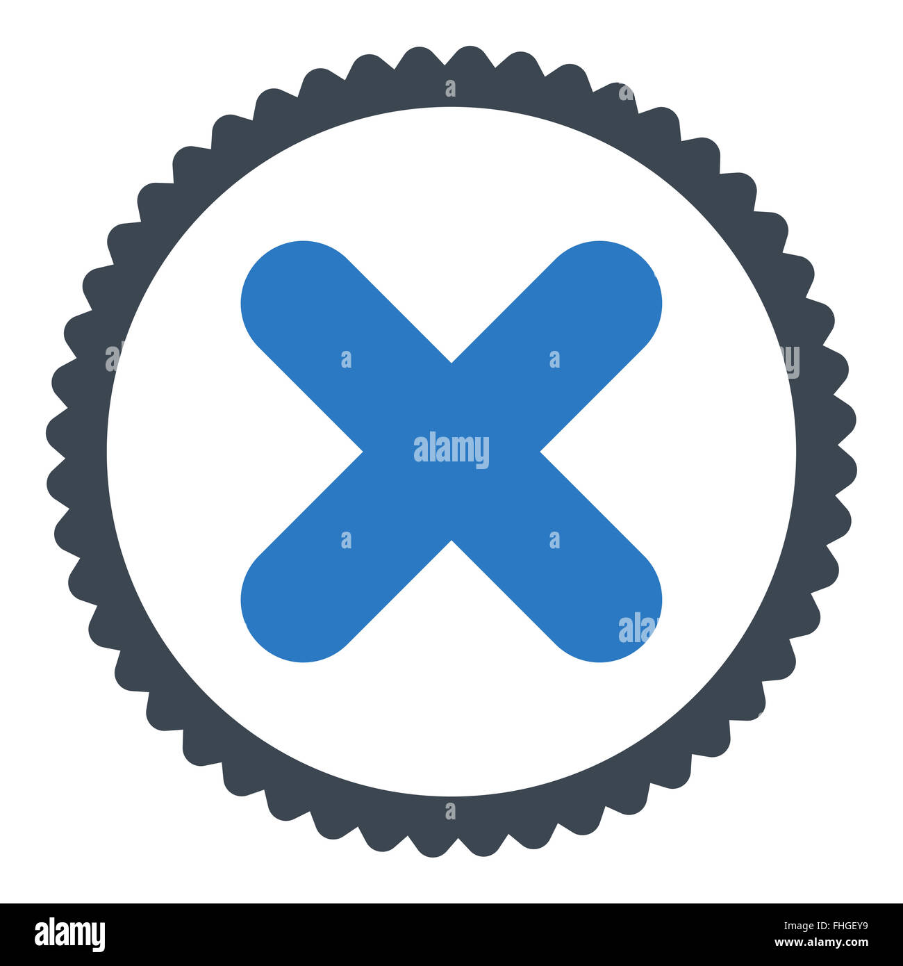 Cancel flat smooth blue colors round stamp icon Stock Photo - Alamy