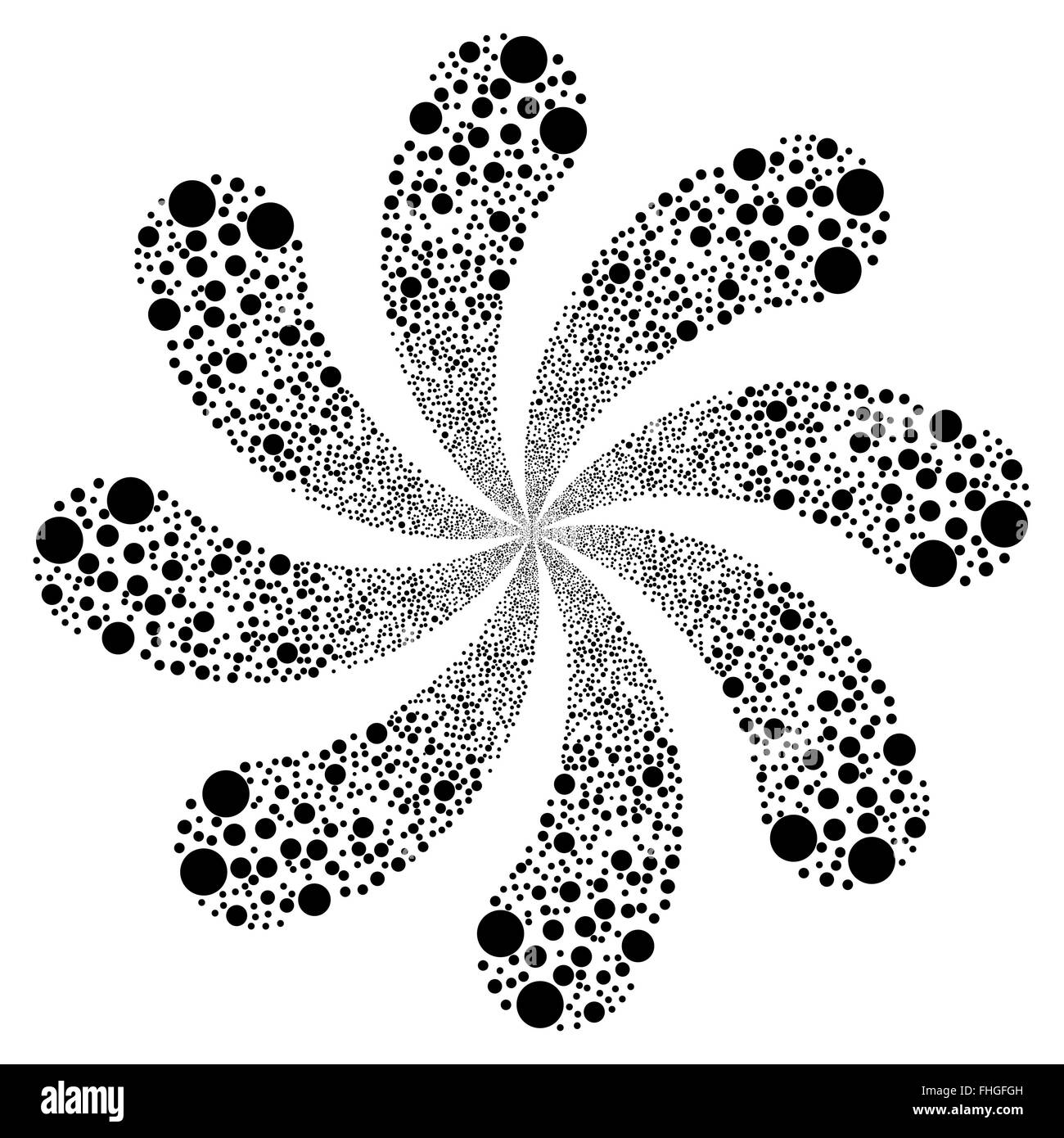 Circle Fireworks Swirl With Eight Petals Stock Photo - Alamy