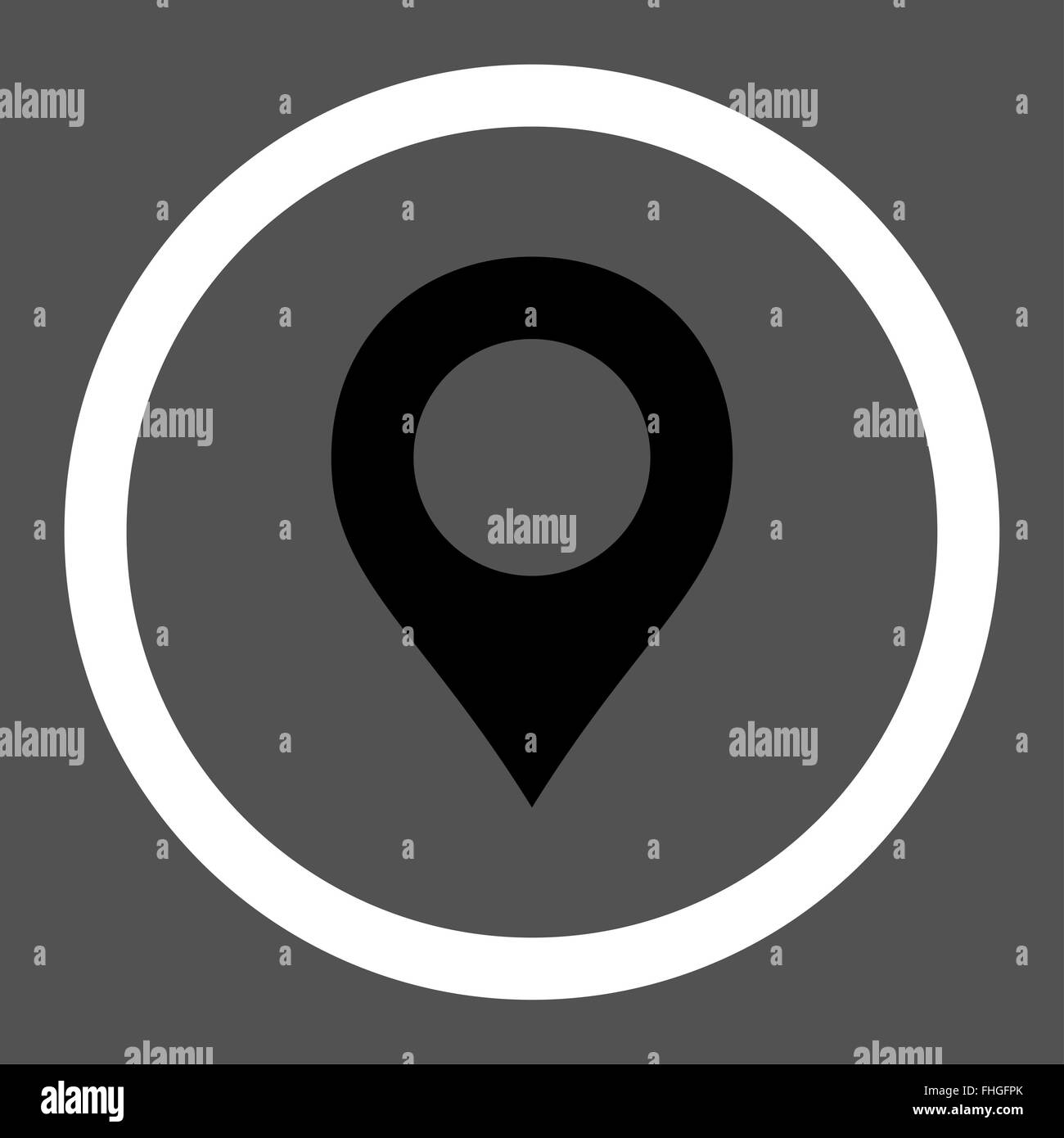 Map Marker flat black and white colors rounded raster icon Stock Photo ...