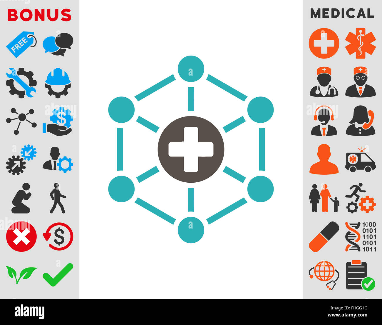 Medical Network Icon Stock Photo - Alamy