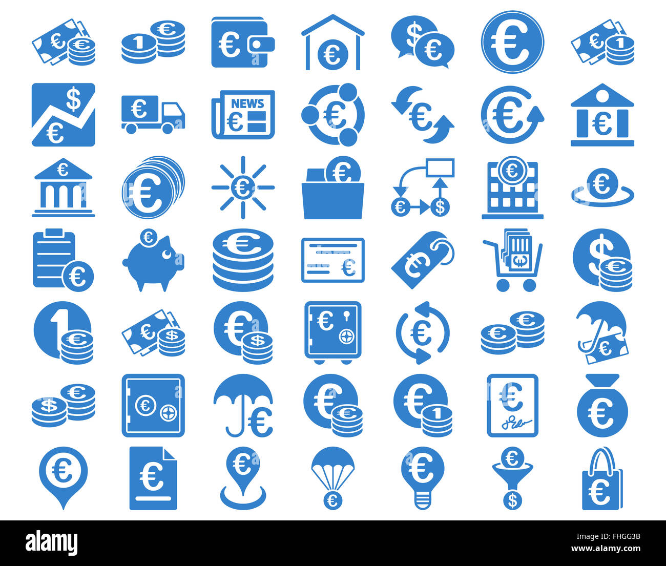 Euro Banking Icons Stock Photo - Alamy