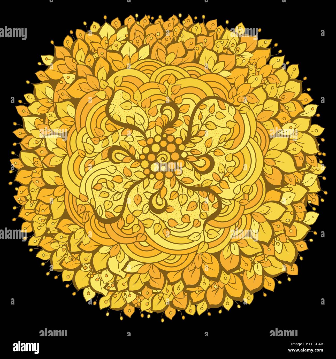 Vector vintage pattern in Eastern style. Ornate element for line art ...