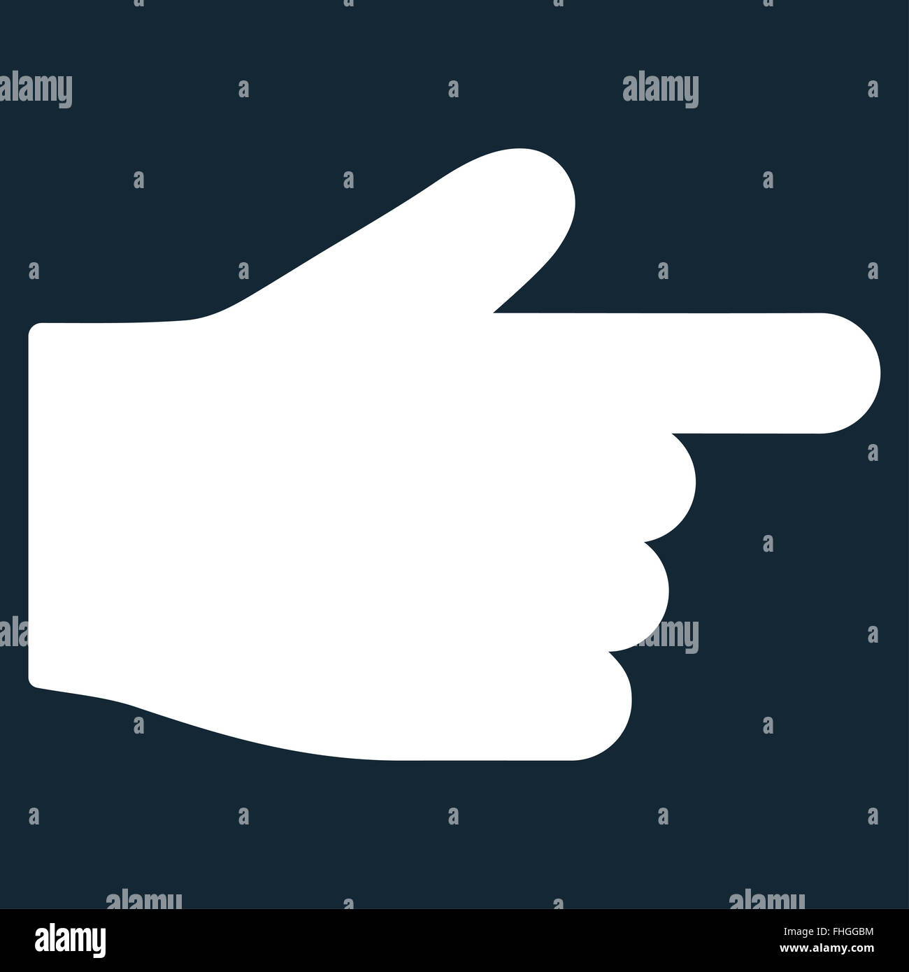 Index Finger flat white color icon Stock Photo - Alamy