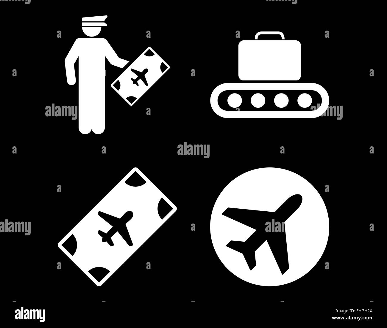 Aviation Icon Set Stock Photo - Alamy