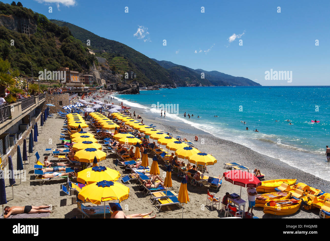 Monterosso beach, Italy Stock Photo - Alamy