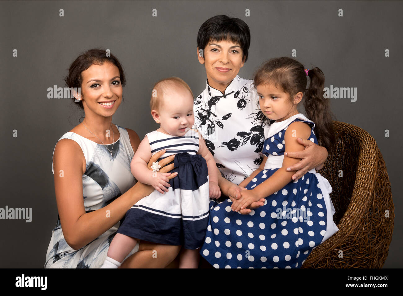 Portrait of happy family. Three generation.Family relationship, love ...