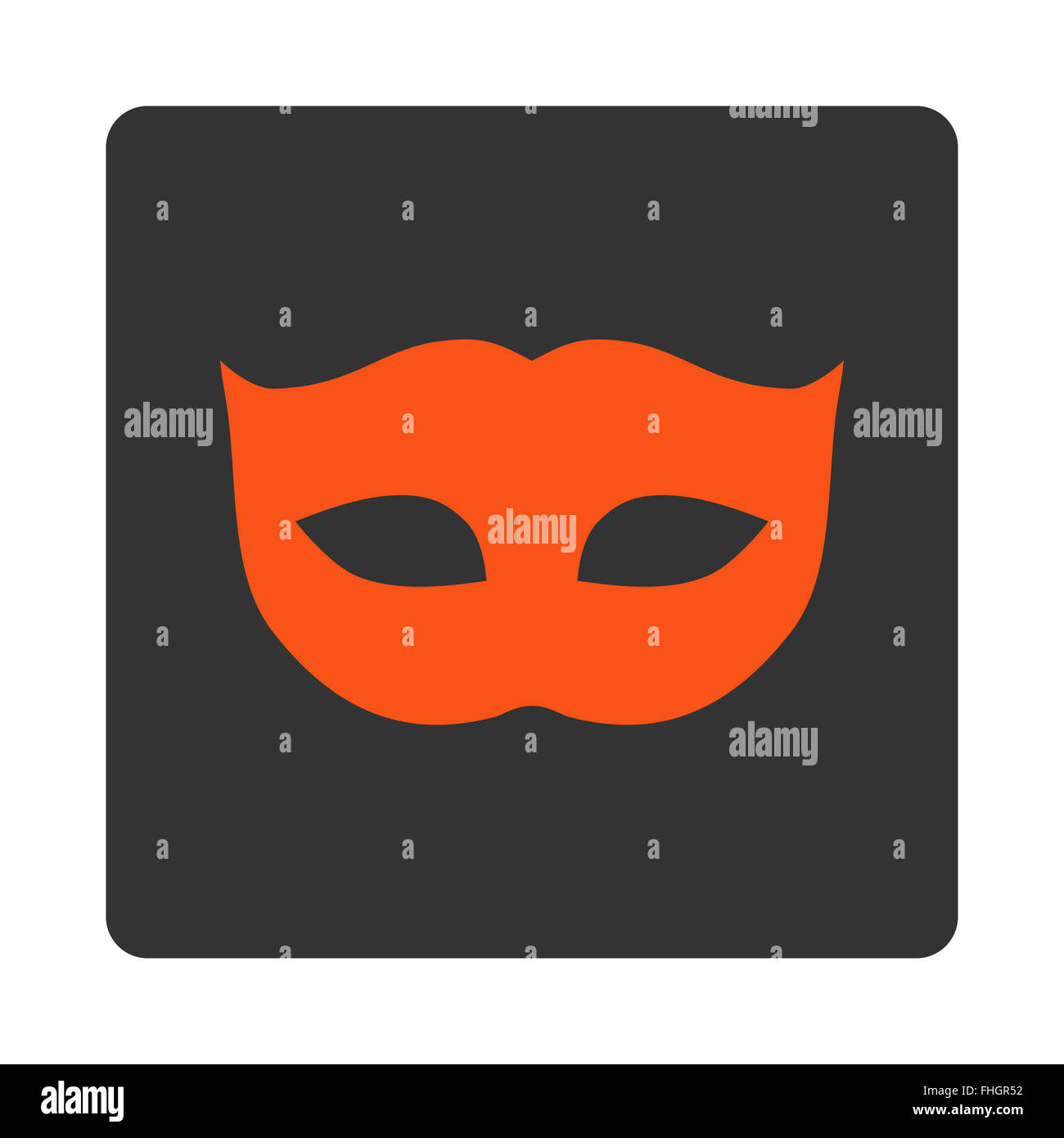 Privacy Mask flat orange and gray colors rounded button Stock Photo - Alamy