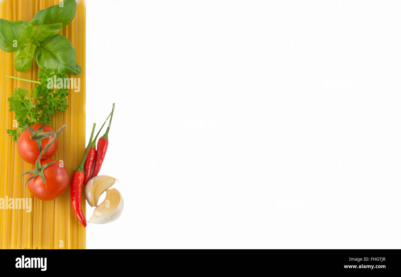 Pasta spaghetti with tomatoes italian food background Stock Photo - Alamy