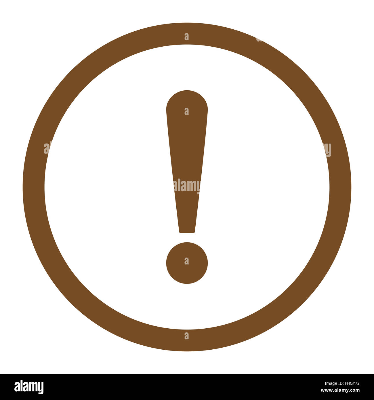 Exclamation Sign flat brown color rounded vector icon Stock Photo - Alamy