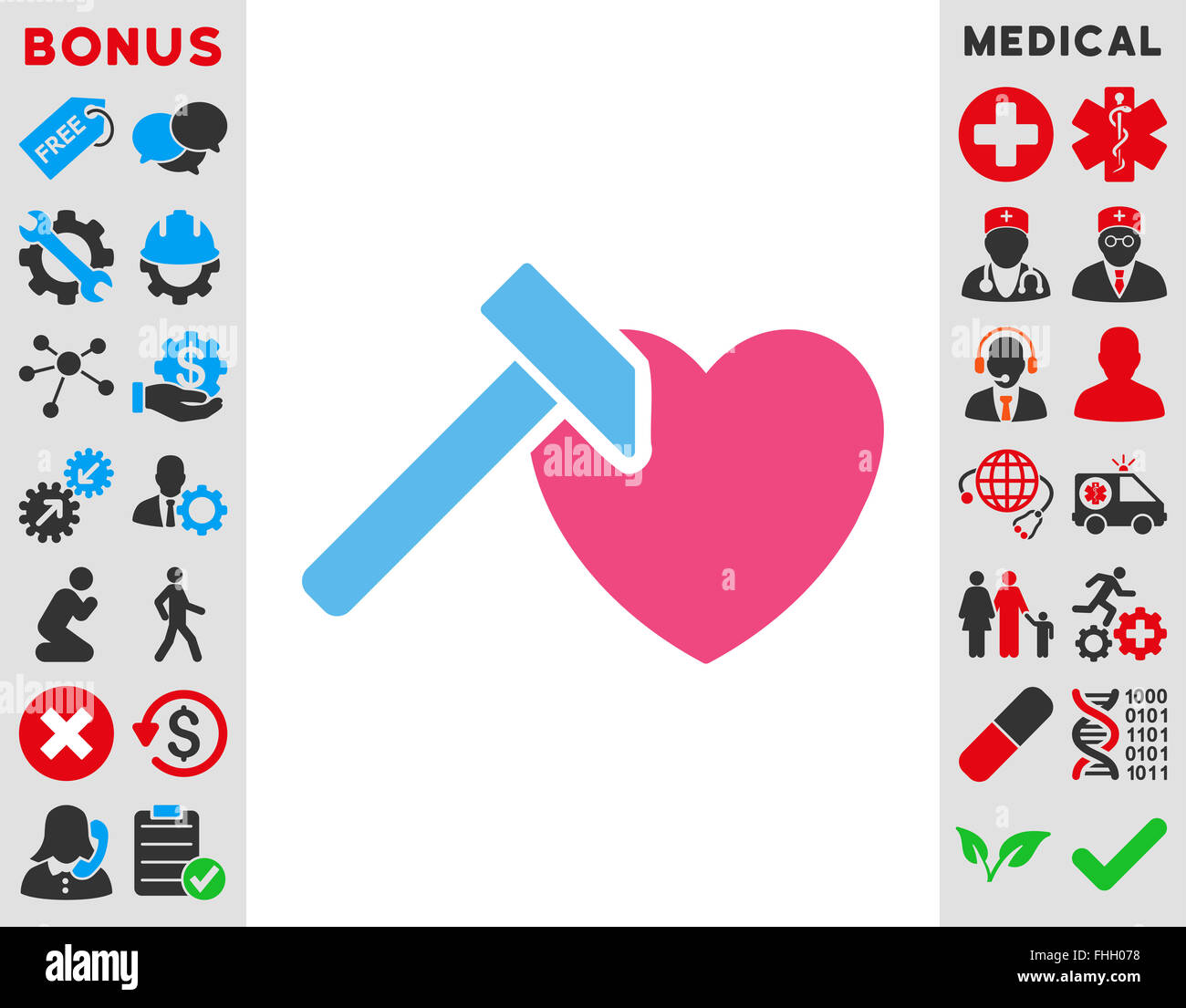 Heart Hammer Icon Stock Photo - Alamy