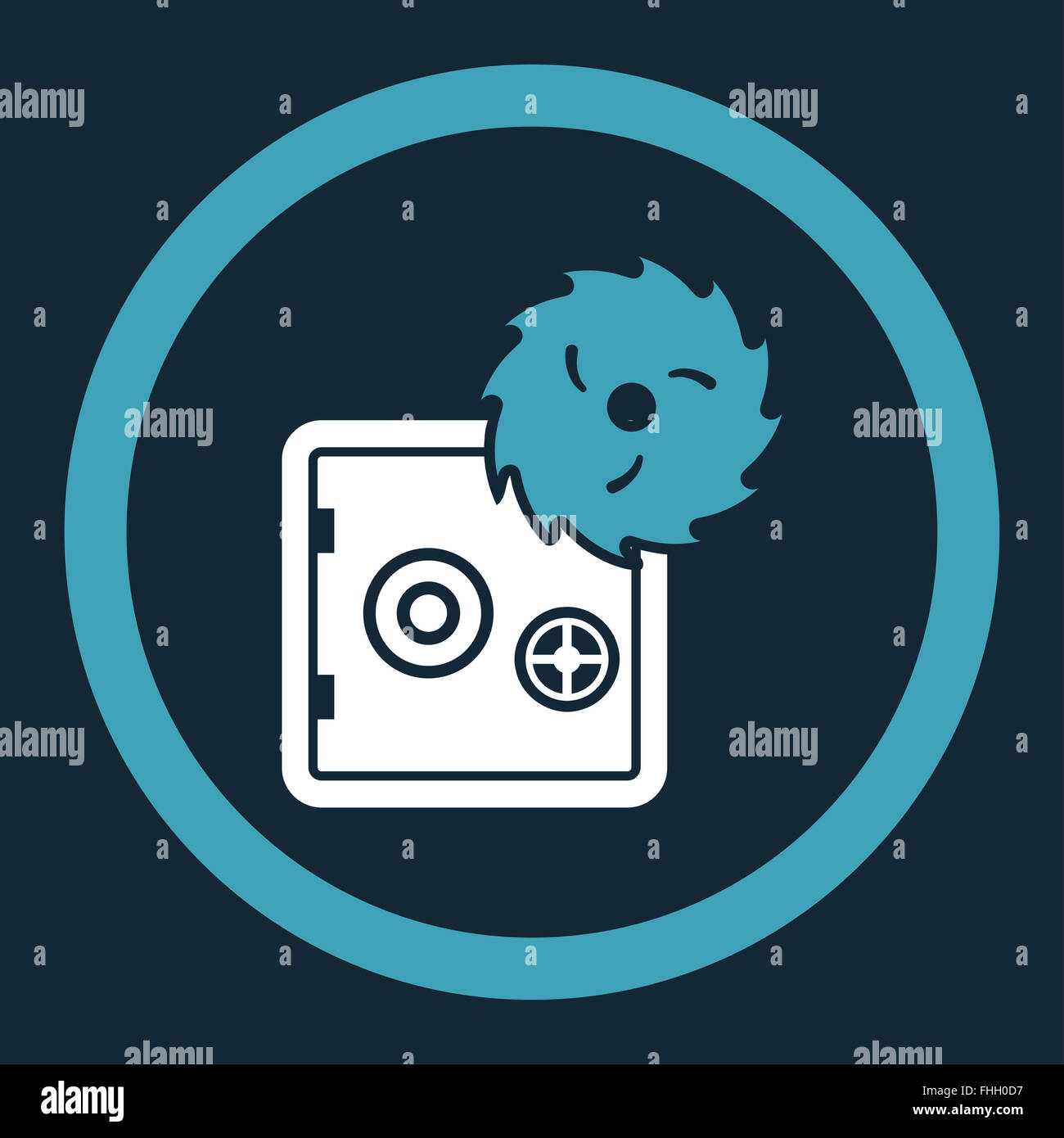 Hacking theft flat blue and white colors rounded glyph icon Stock Photo ...