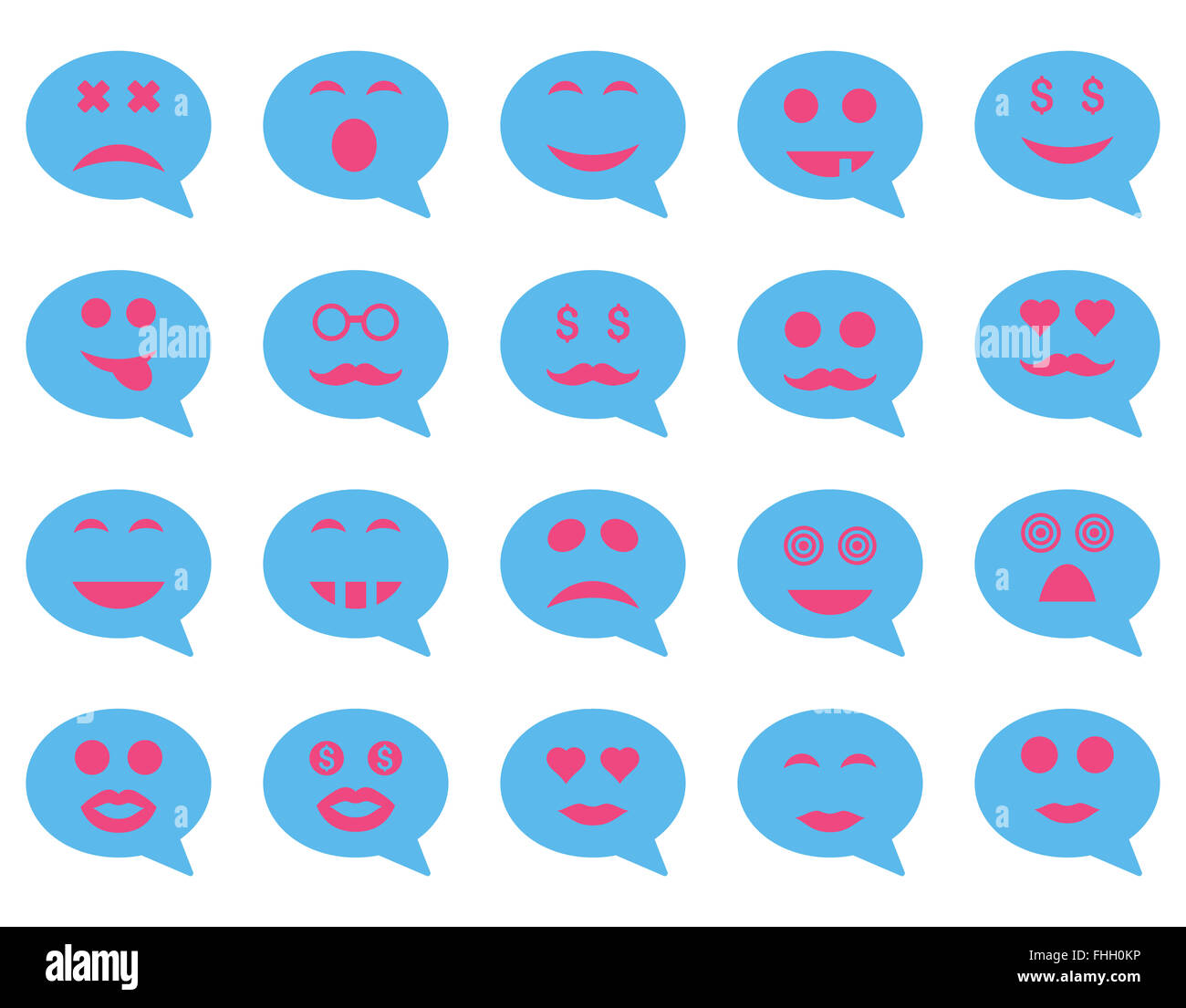 Chat emotion smile icons Stock Photo - Alamy