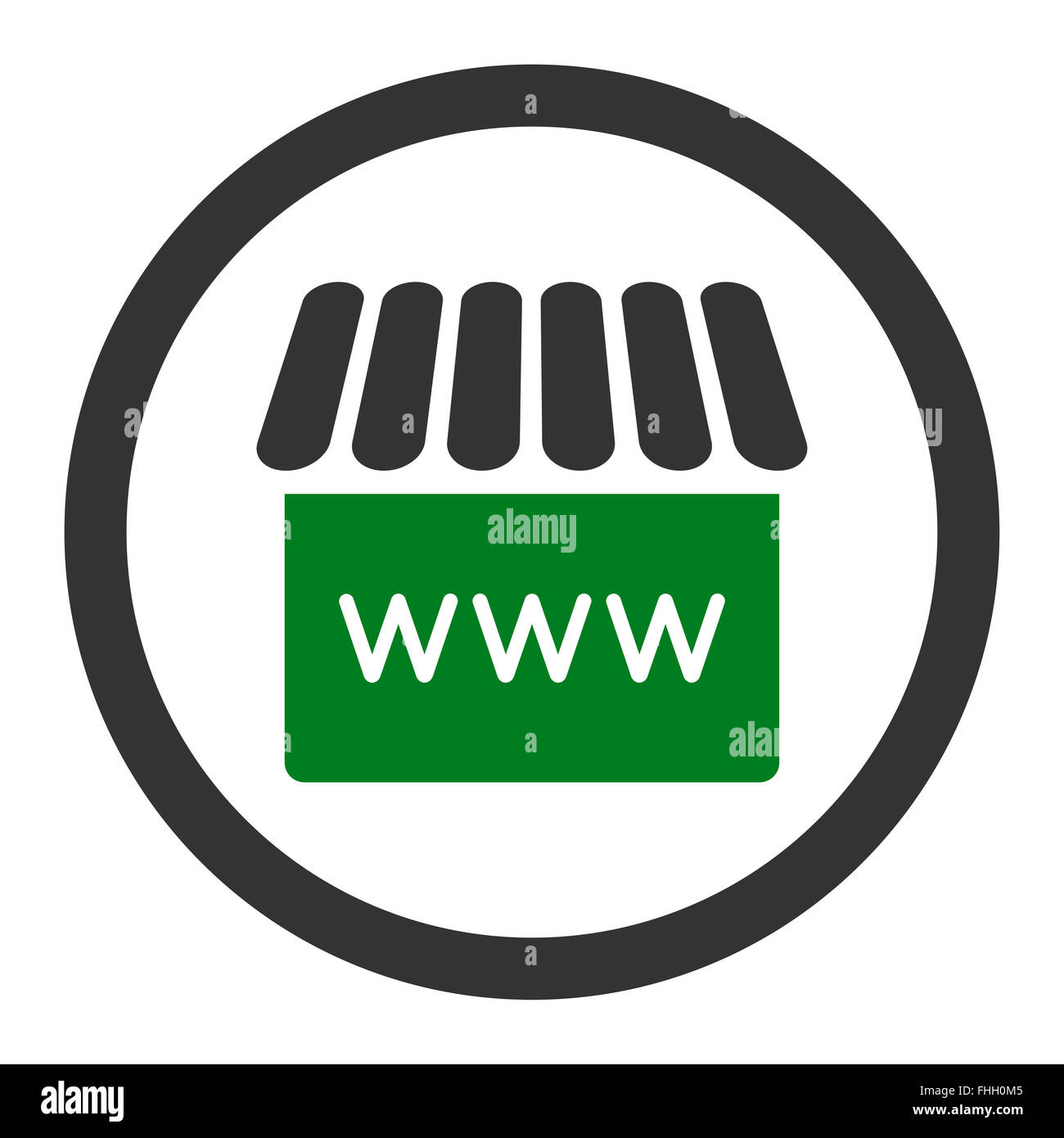 Webstore flat green and gray colors rounded vector icon Stock Photo - Alamy
