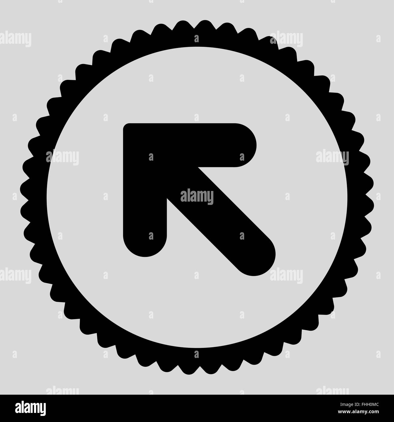 Arrow Up Left flat black color round stamp icon Stock Photo - Alamy