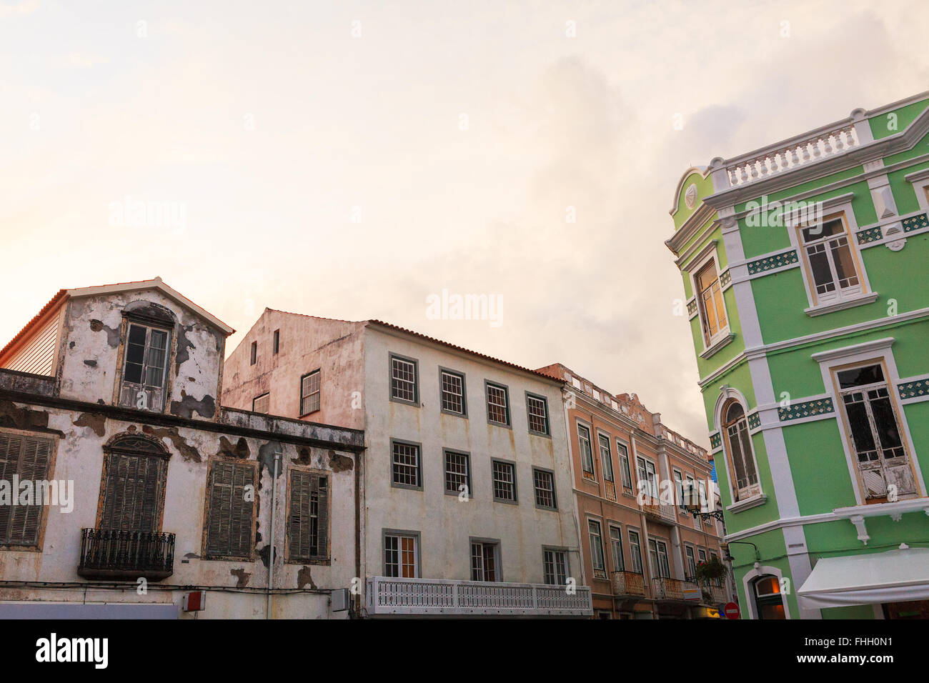 Old historic buildings in Azores Islands, Portugal Stock Photo - Alamy