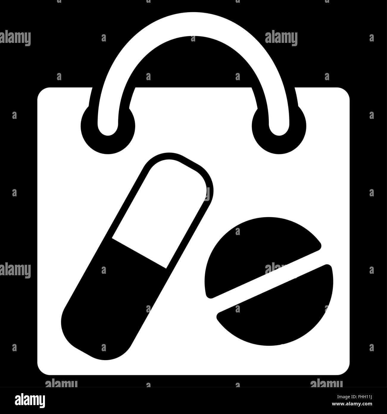 Drugs Shopping Bag Icon Stock Photo - Alamy