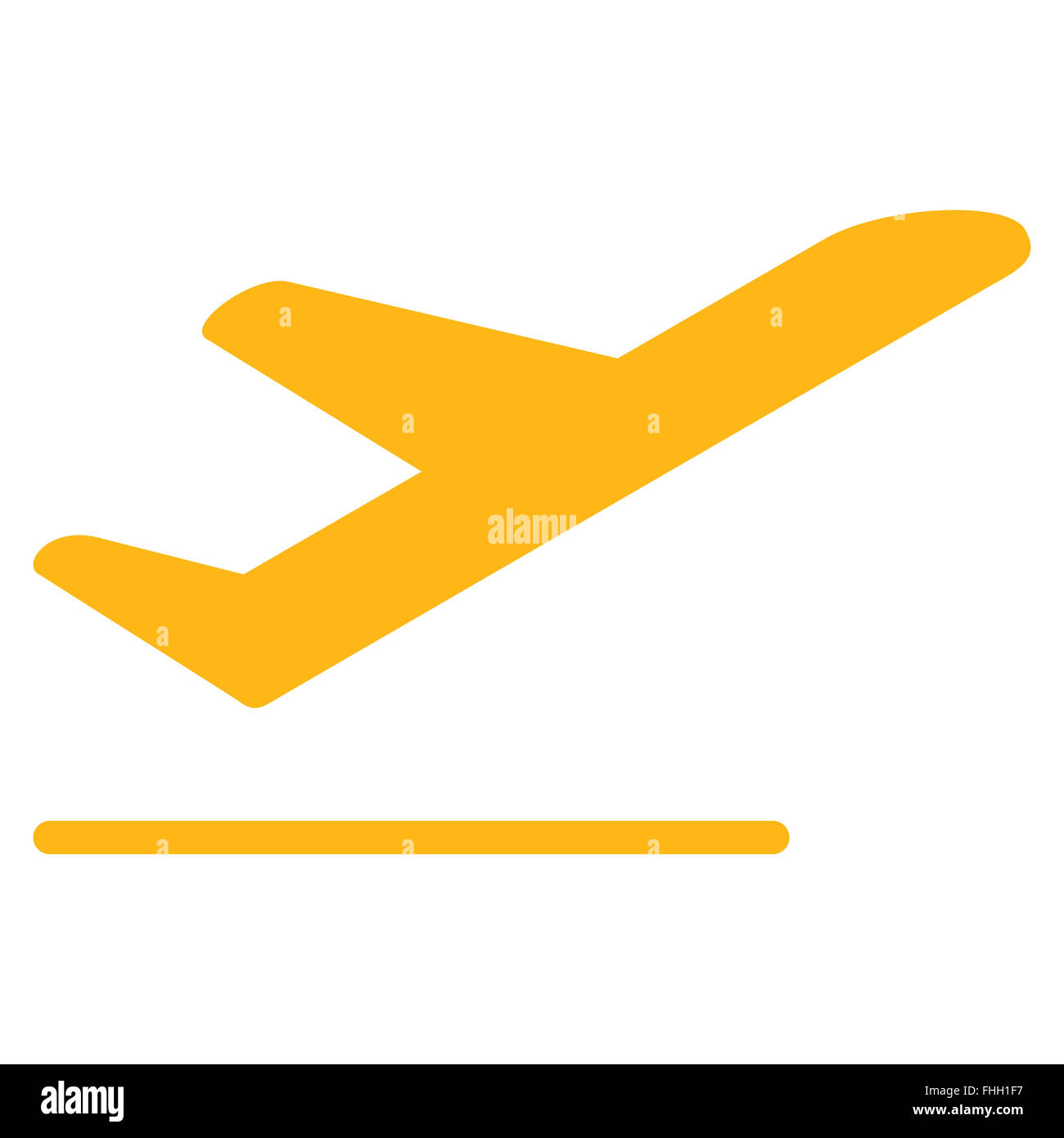 Airplane Departure Flat Icon Stock Photo - Alamy