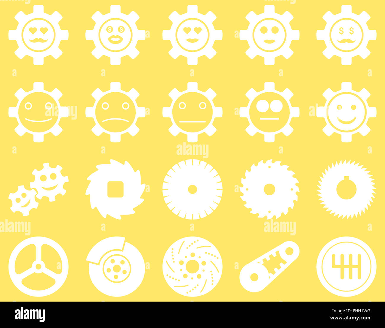 Tools and Smile Gears Icons Stock Photo - Alamy