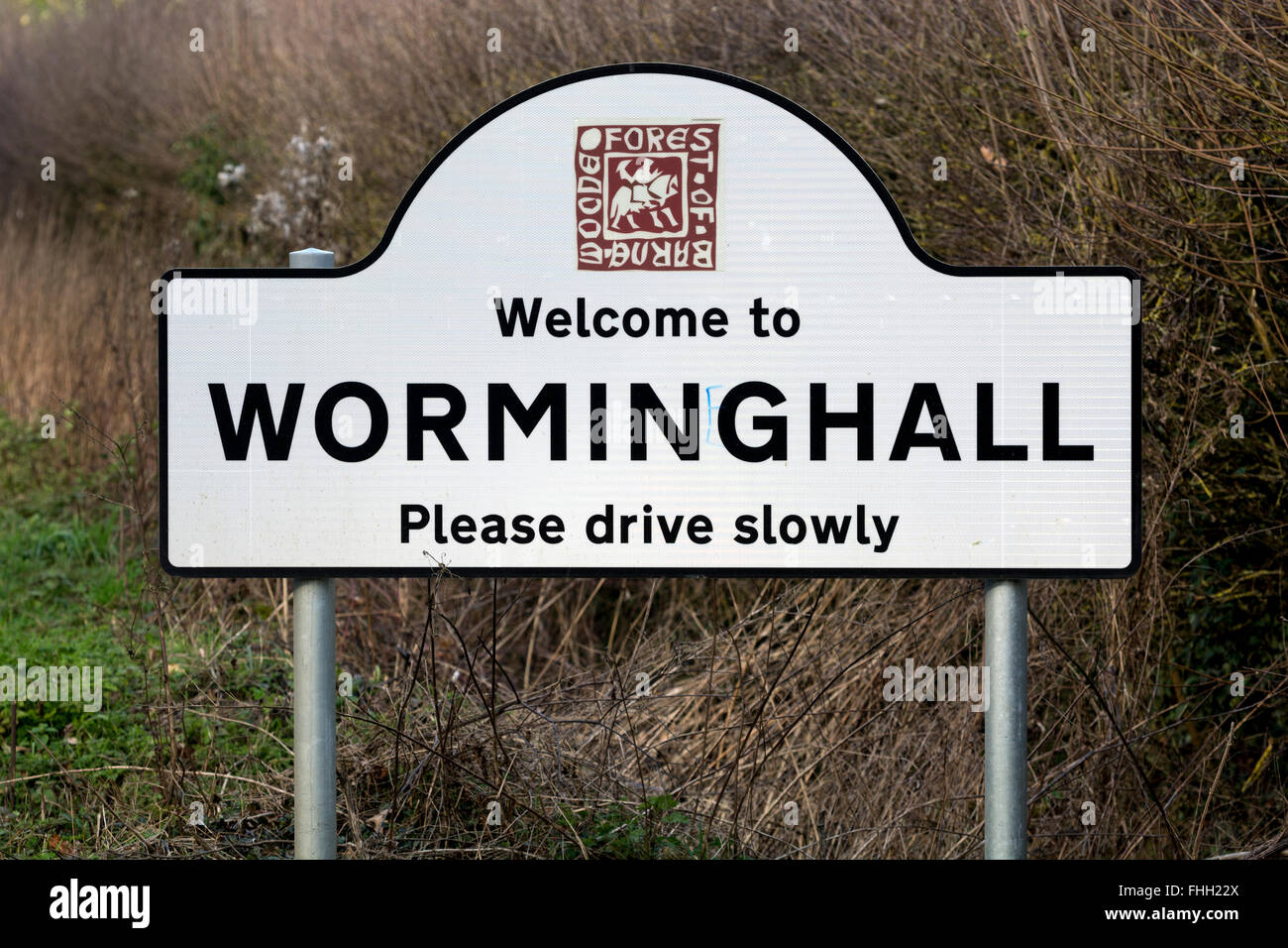 Worminghall village sign, Buckinghamshire, England, UK Stock Photo - Alamy
