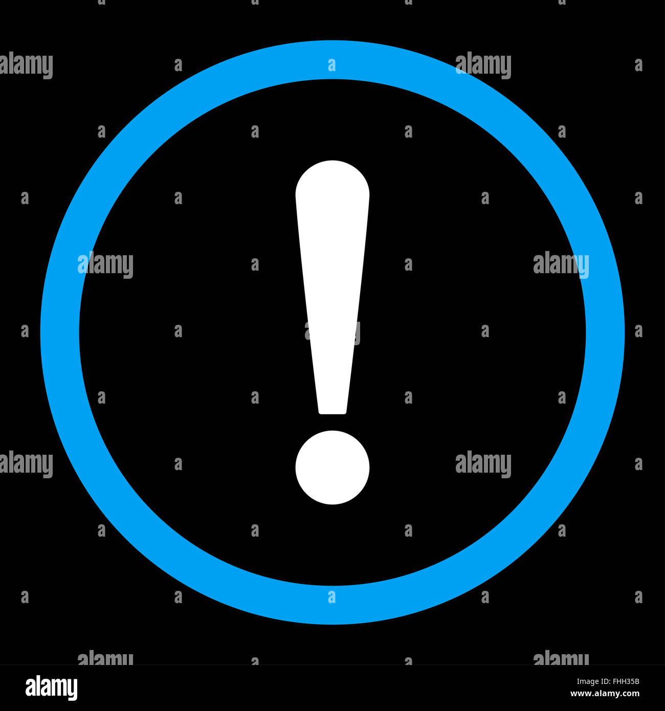 Exclamation Sign flat blue and white colors rounded vector icon Stock ...