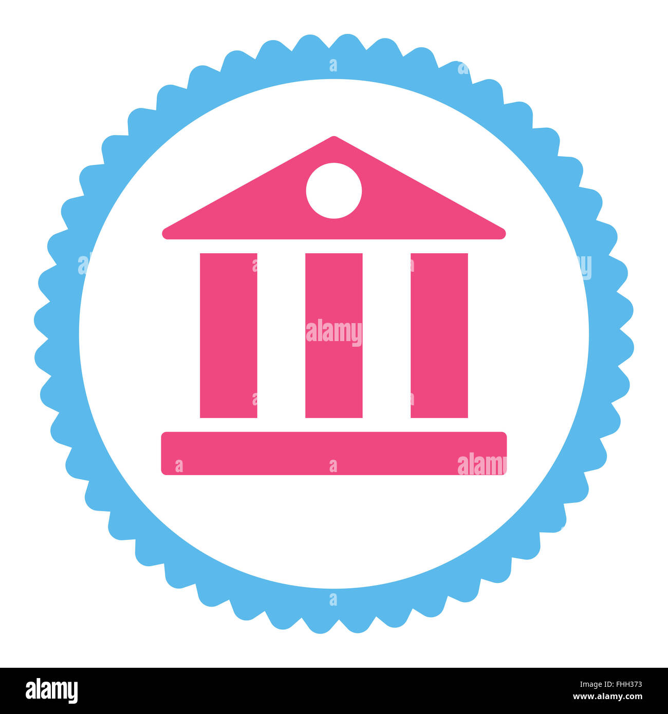 Bank flat pink and blue colors round stamp icon Stock Photo - Alamy