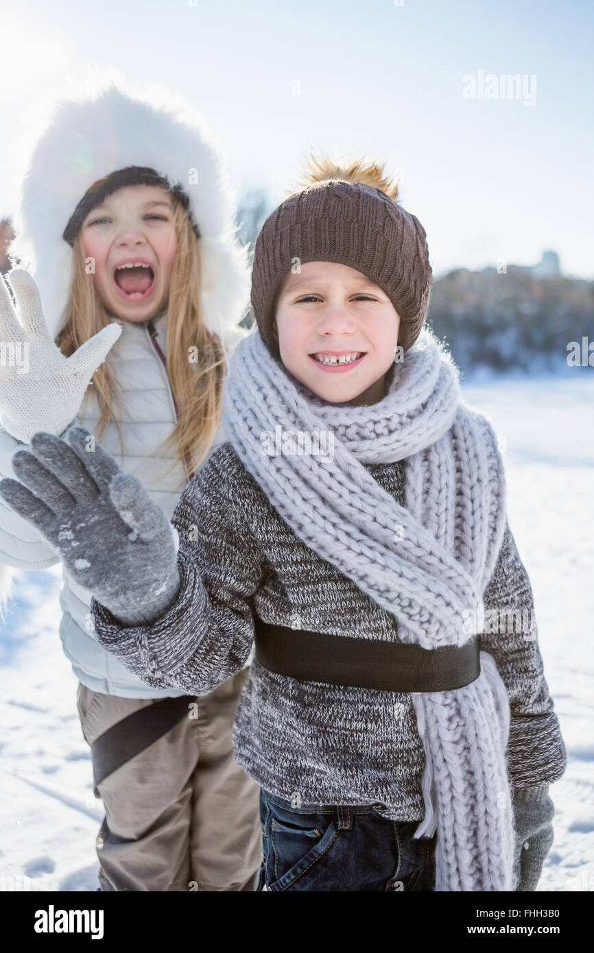 Portrait of sister and brother Stock Photo - Alamy