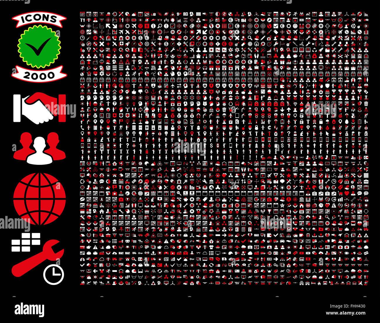 Collection of 2000 flat vector icons Stock Photo - Alamy
