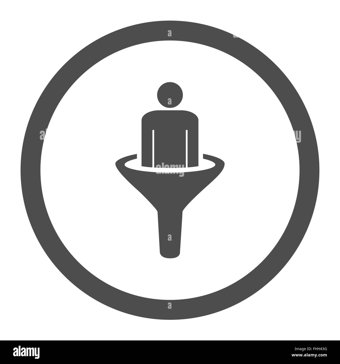 Sales funnel flat gray color rounded vector icon Stock Photo - Alamy