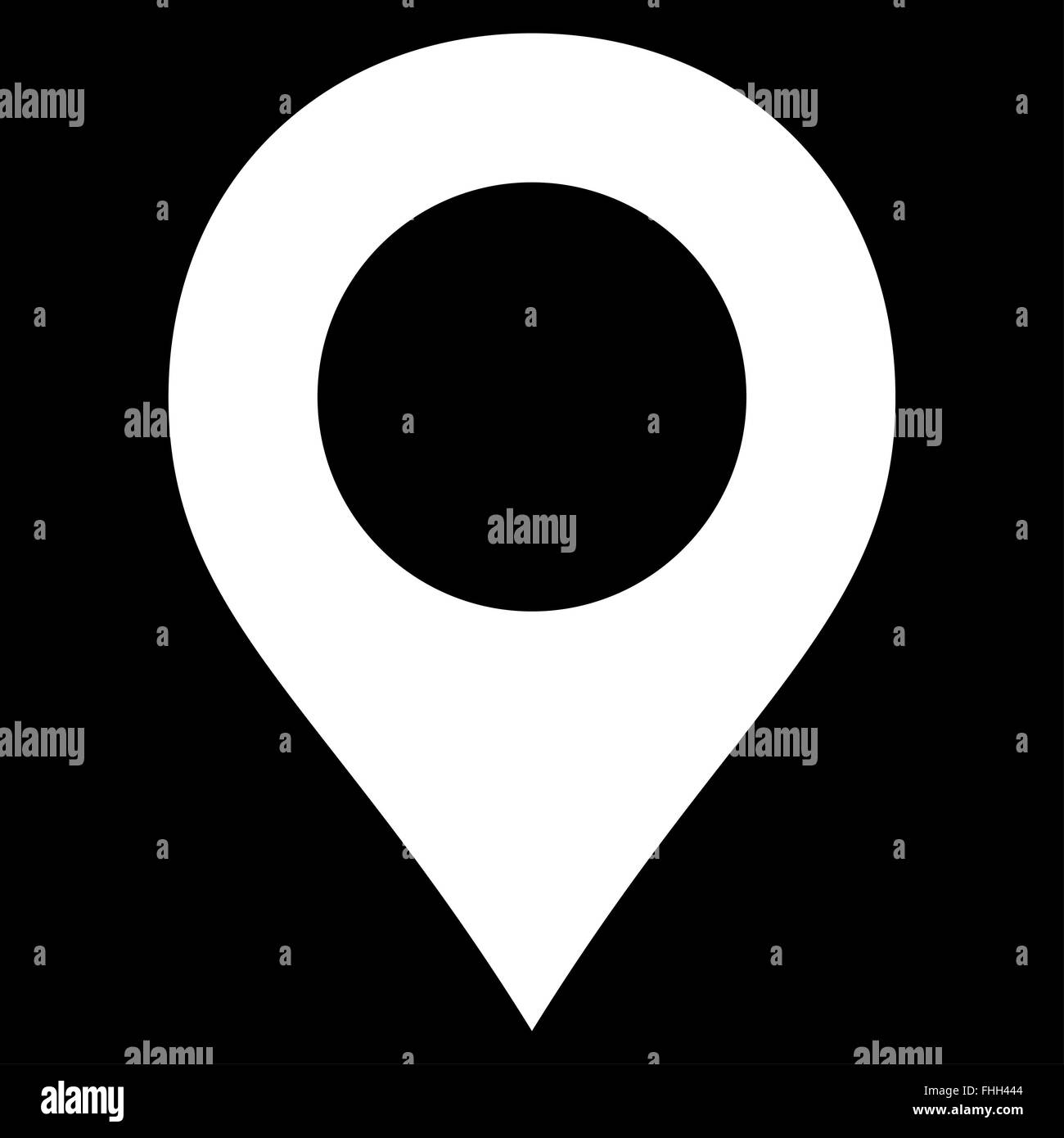 Map Marker flat white color icon Stock Photo - Alamy