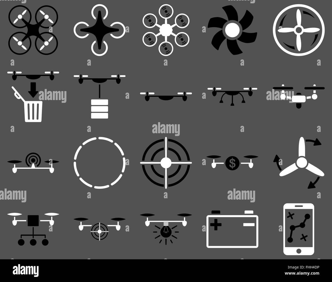 Air drone and quadcopter tool icons Stock Photo - Alamy