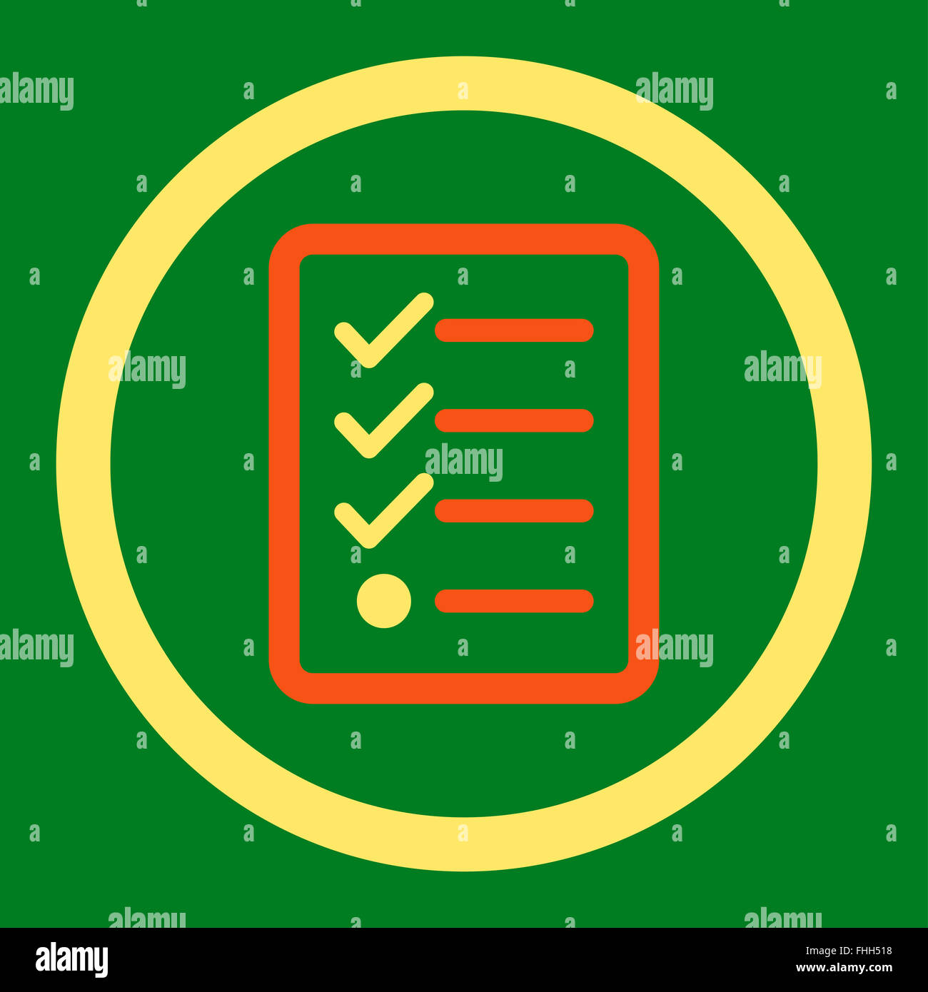 Checklist flat orange and yellow colors rounded vector icon Stock Photo ...