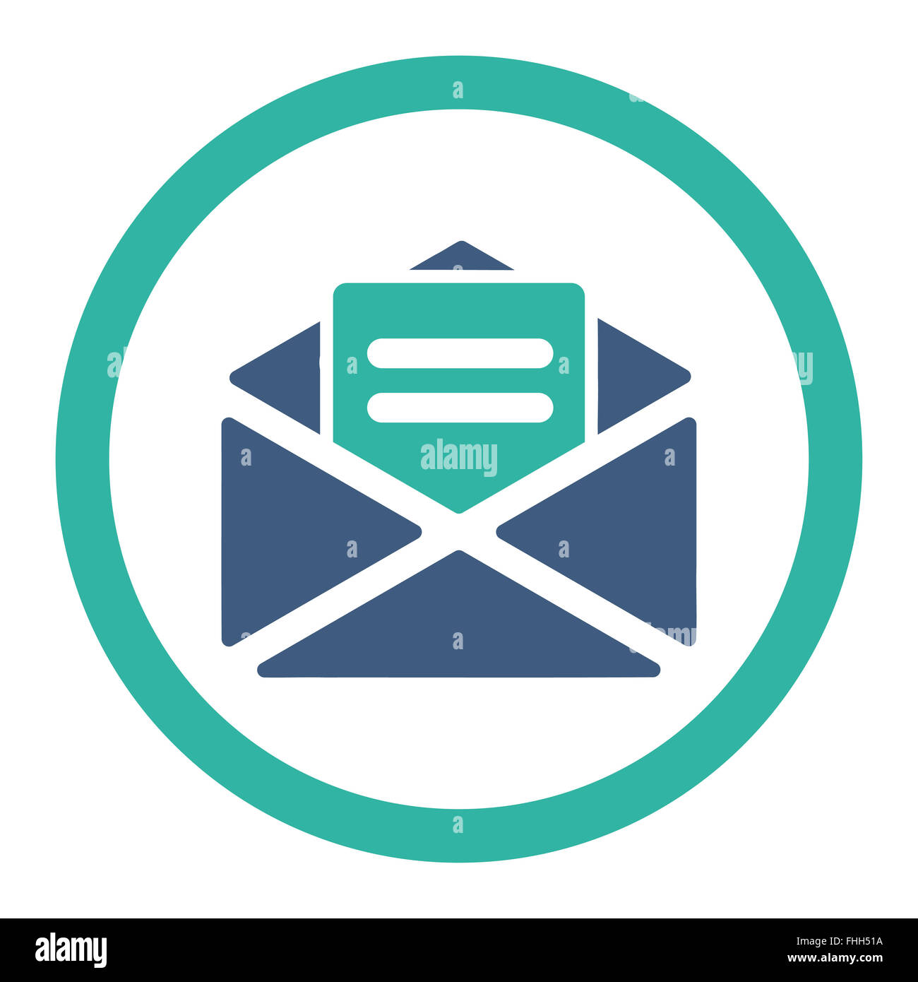 Open mail flat cobalt and cyan colors rounded vector icon Stock Photo ...