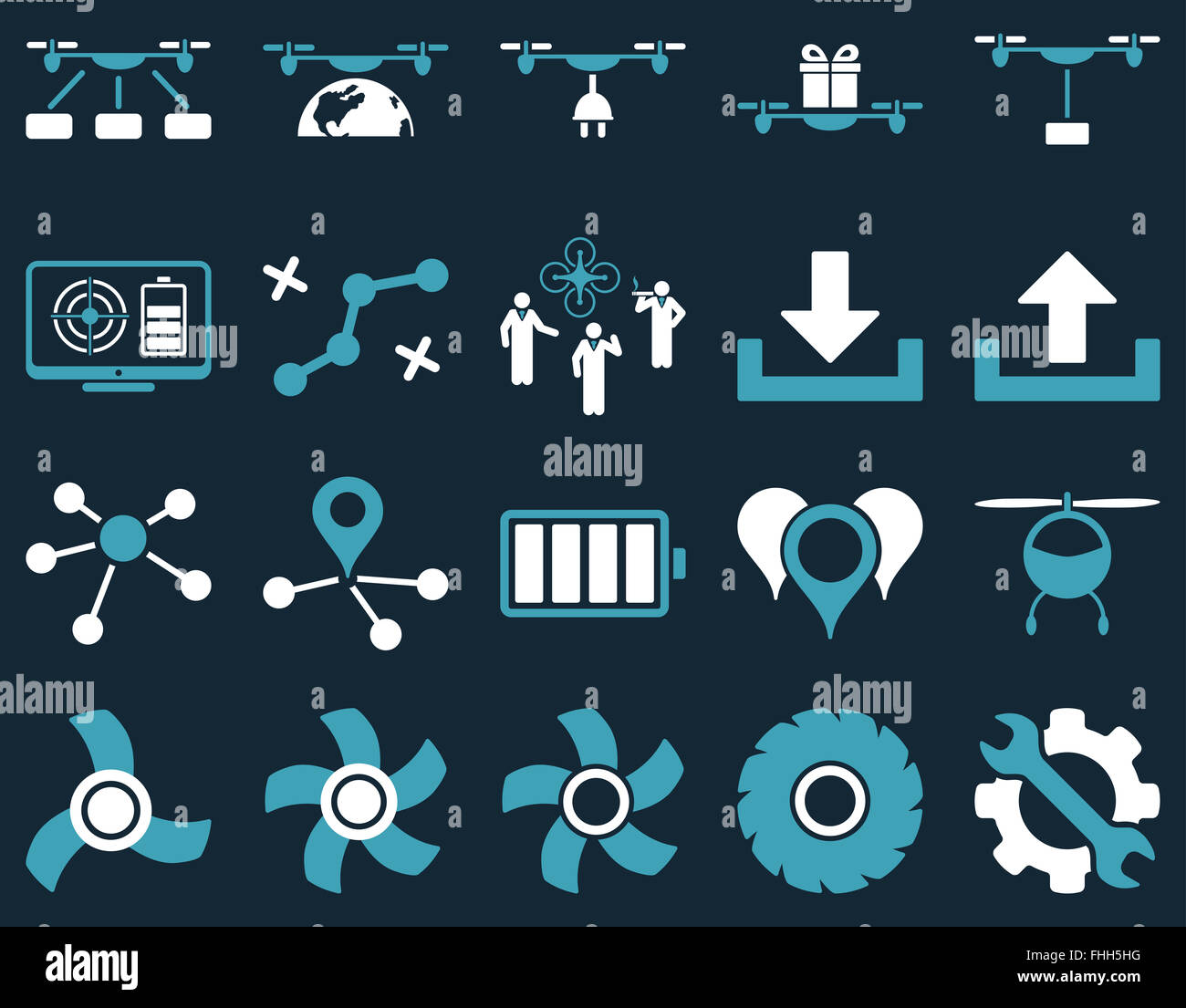 Air drone and quadcopter tool icons Stock Photo - Alamy
