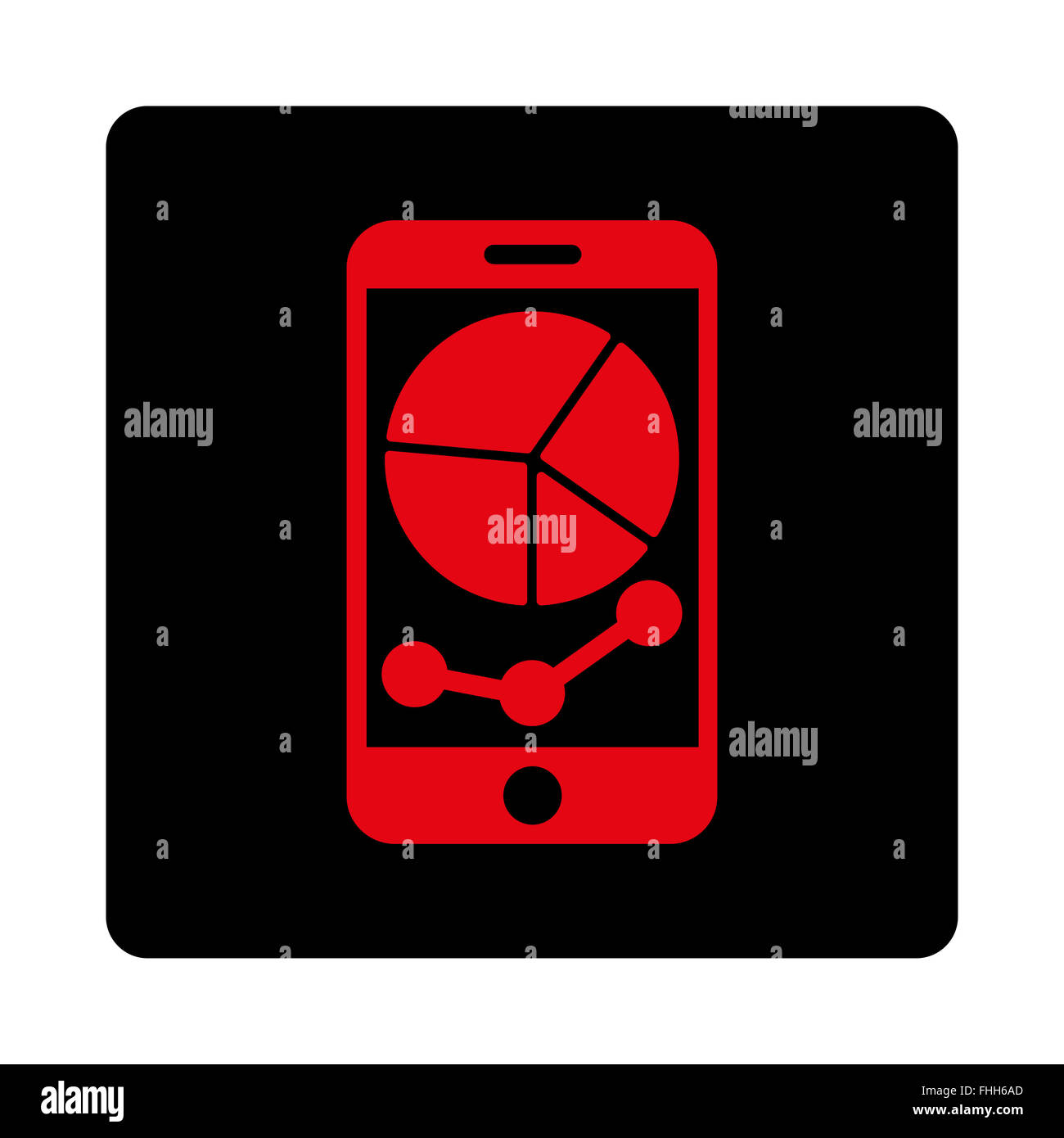 Mobile Graphs Icon Stock Photo - Alamy
