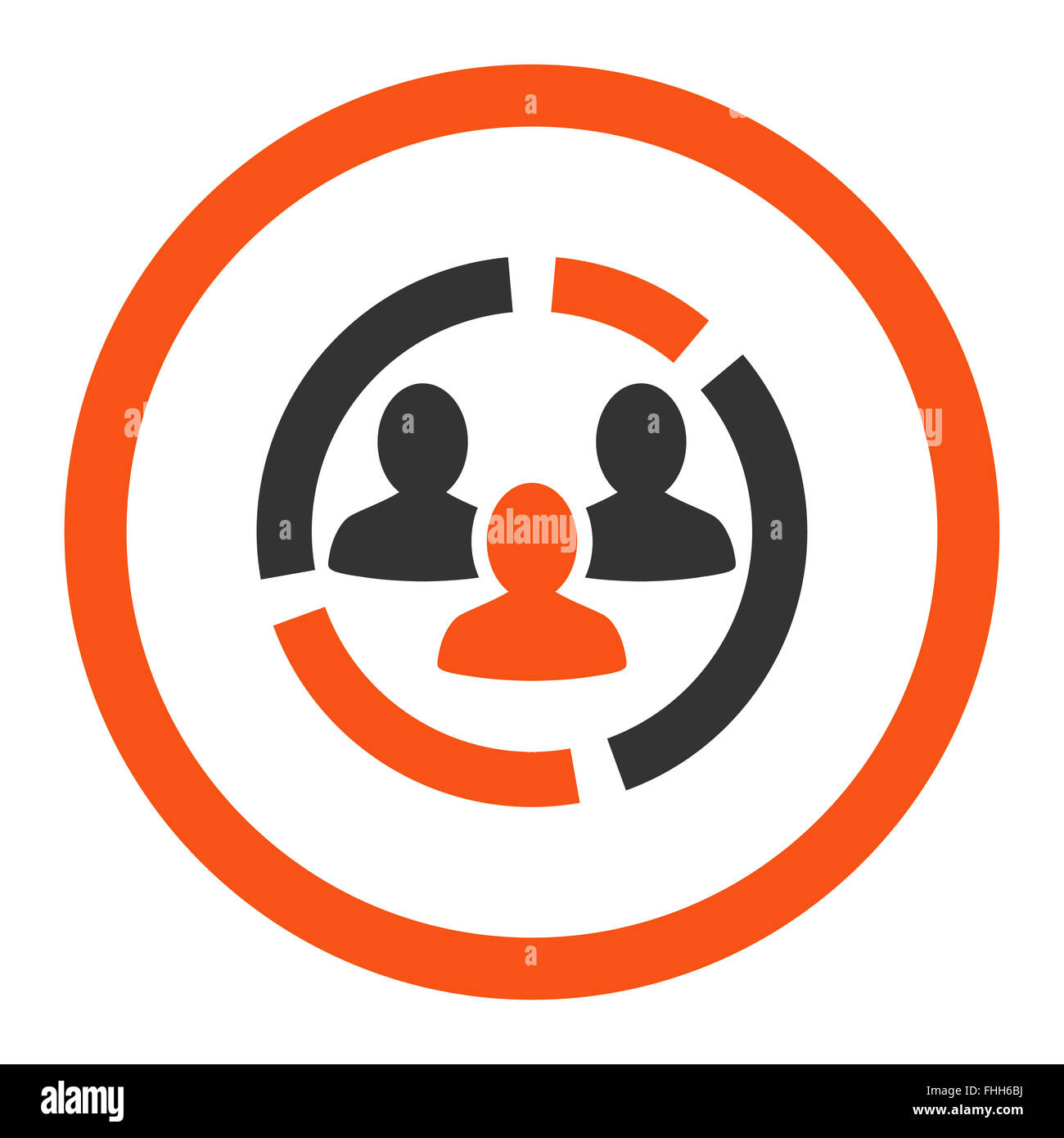 Demography diagram flat orange and gray colors rounded vector icon ...