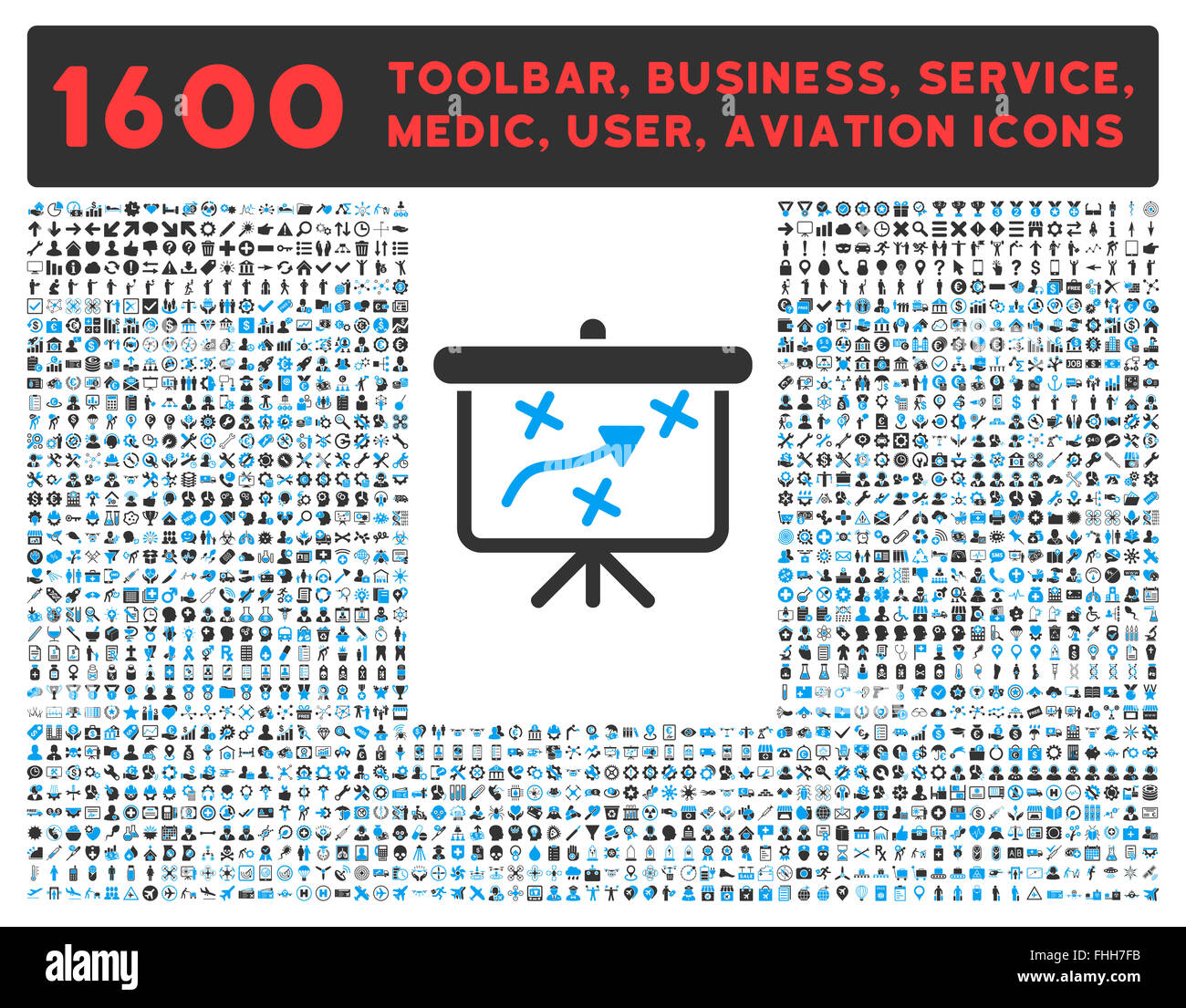 Strategy Icon with Large Pictogram Collection Stock Photo - Alamy