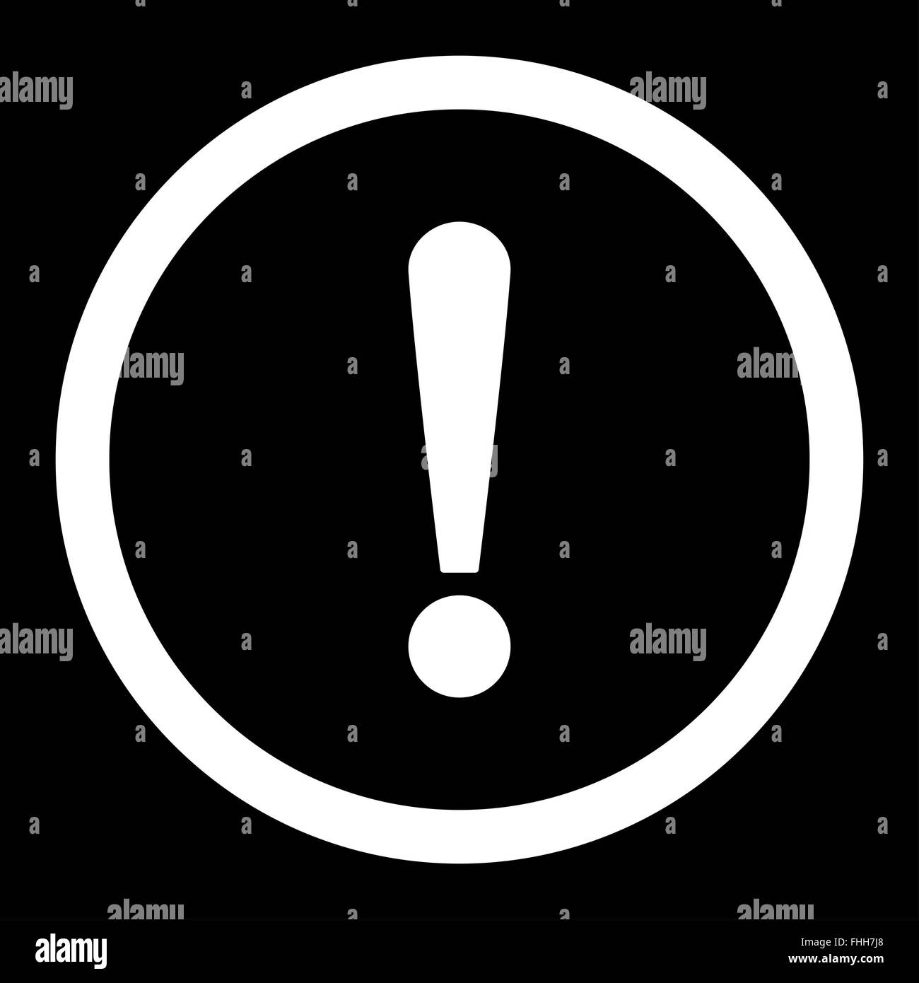 Exclamation Sign flat white color rounded vector icon Stock Photo - Alamy