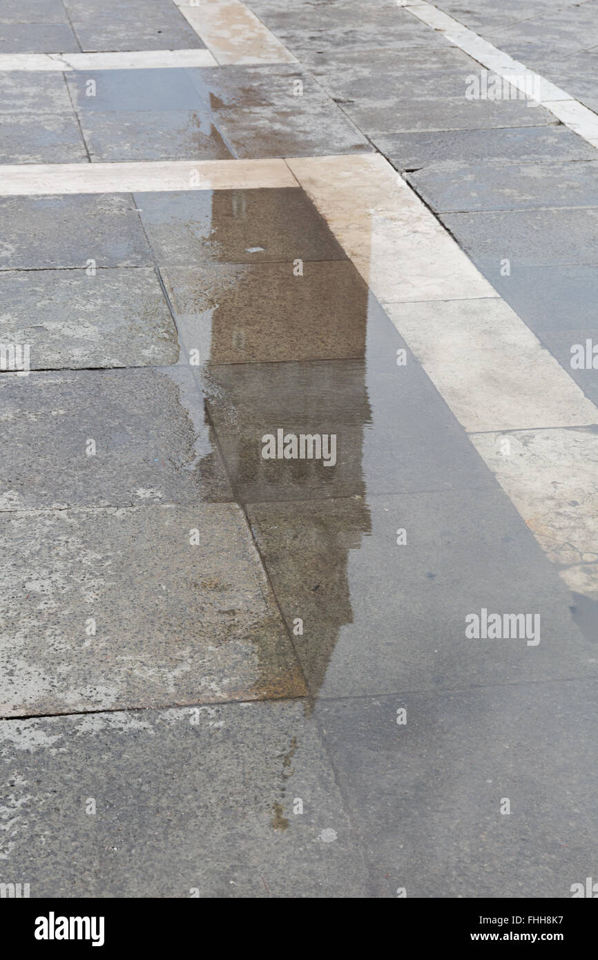 Puddle reflection in St Mark's Square Italy Stock Photo - Alamy