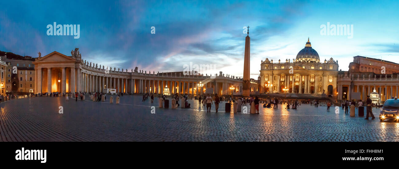 ROME, ITALY - SEPTEMBER 23, 2015 : Front view of St Peter's Basilica in ...