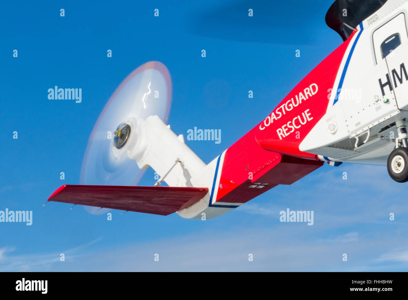 HM Coastguard Rescue Helicopter G-MCGJ on exercise in Cardigan Bay off ...