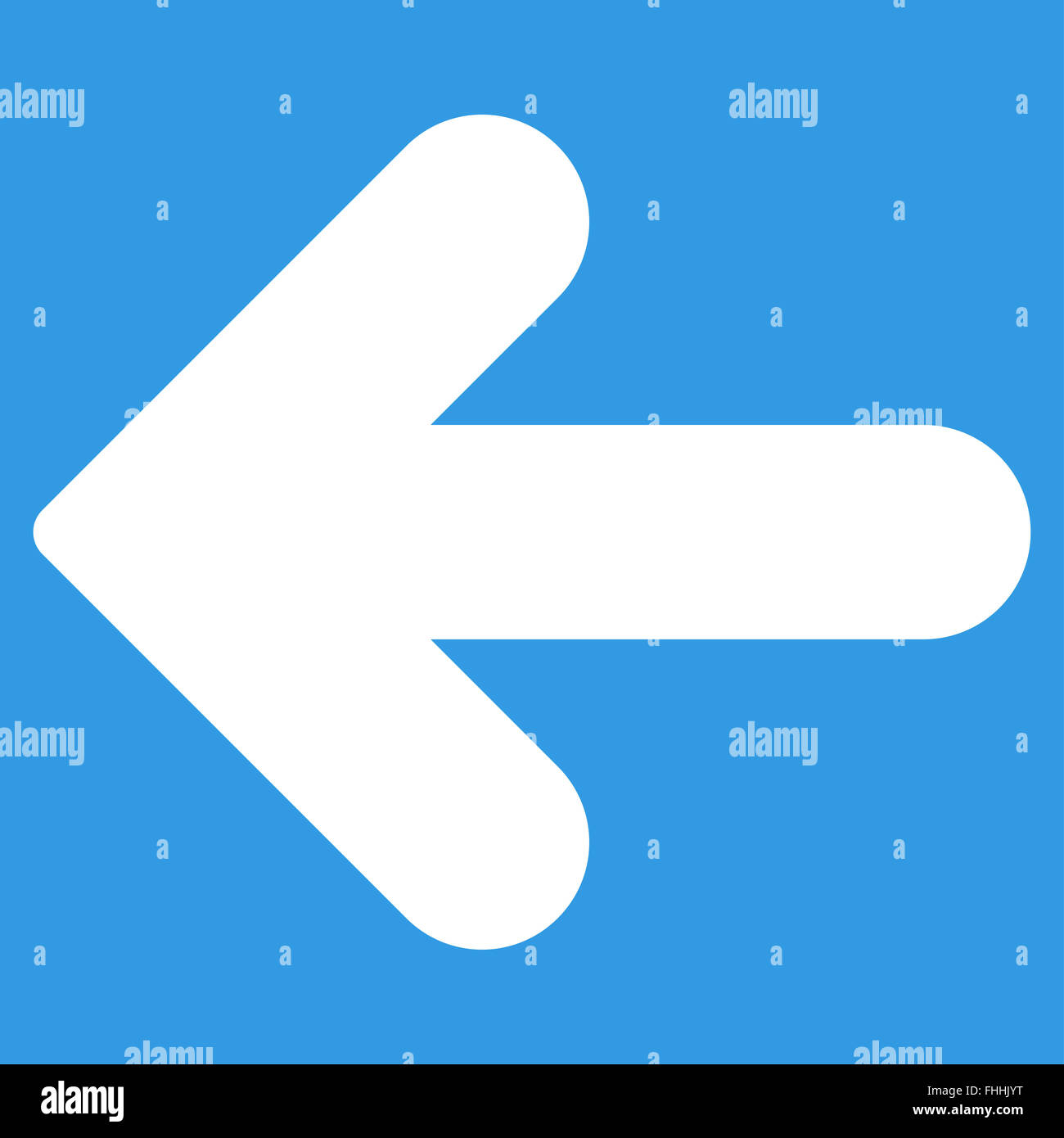 Arrow Left flat white color icon Stock Photo - Alamy
